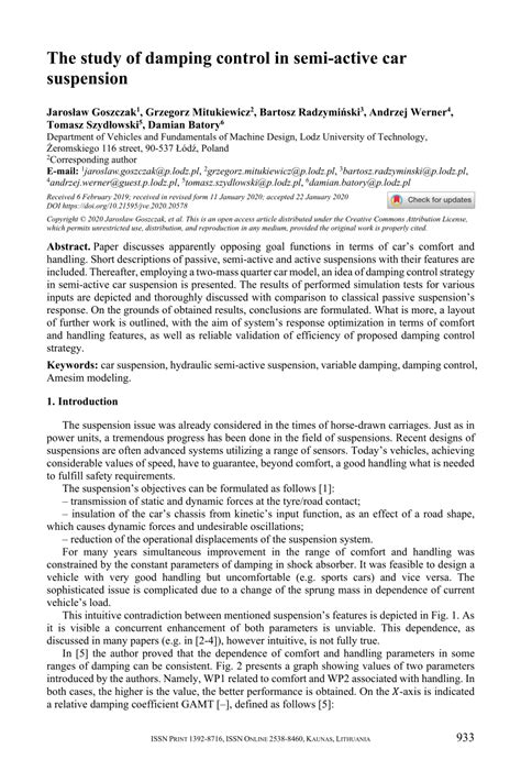 PDF The Study Of Damping Control In Semi Active Car Suspension
