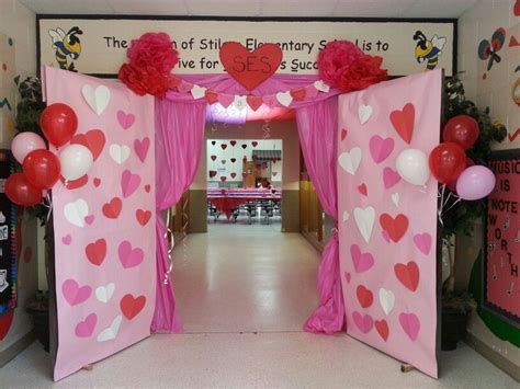 Valentine Decorations For School Entrance