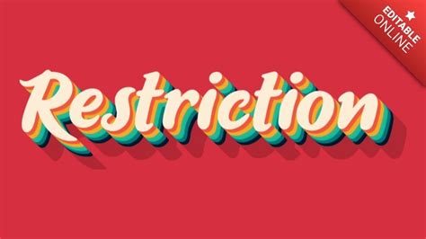 Restriction Retro Vintage 3d Text Effect Generator