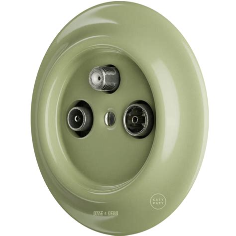Porcelain Wall Socket Moss Green Tv Antenna Dyke And Dean