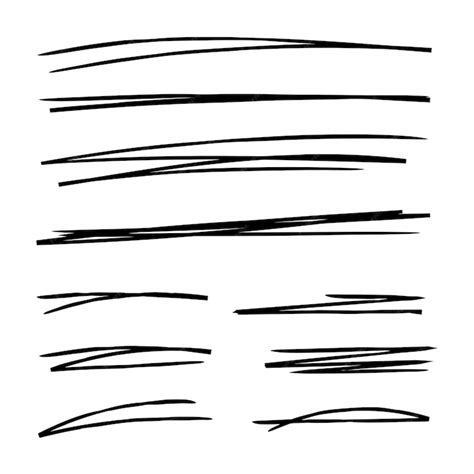 Premium Vector Pen Stroke Lines Set