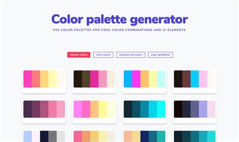 Color Palette Generator Quick And Easy Css Color Palettes For Inspiration Product Hunt
