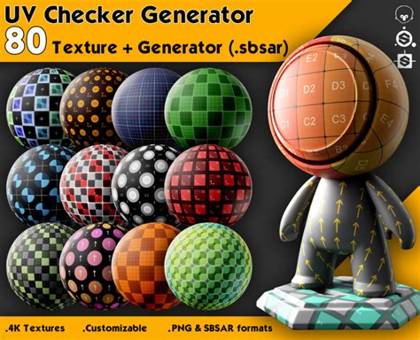 Uv Checker Generator 80 Uv Textures Flippednormals