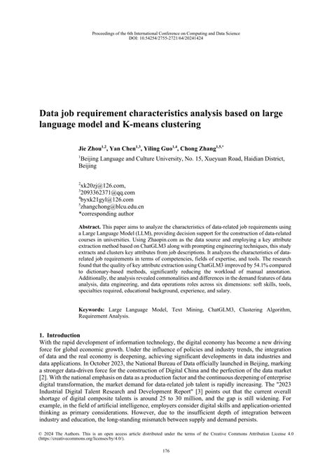 Pdf Data Job Requirement Characteristics Analysis Based On Large