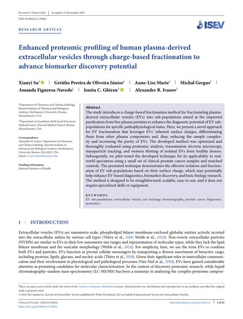 Pdf Enhanced Proteomic Profiling Of Human Plasma‐derived
