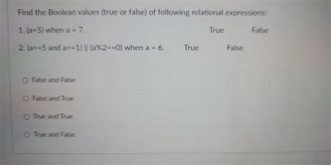 Solved Find The Boolean Values True Or False Of Following Chegg Com