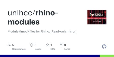 Github Unlhccrhino Modules Module Lmod Files For Rhino Read