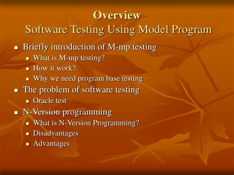 ppt software testing using model program powerpoint presentation