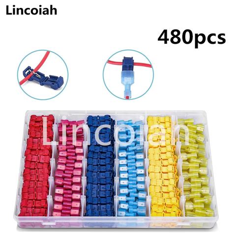 T Tap Wire Connectors Self Stripping Quick Splice Electrical Wire Terminals Insulated Male