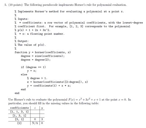 Solved 5 10 Points The Following Pseudocode Implements