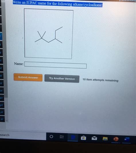 Solved Write An Iupac Name For The Following
