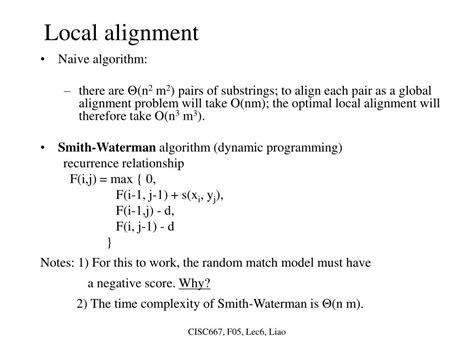 ppt cisc 667 intro to bioinformatics fall 2005 pairwise sequence