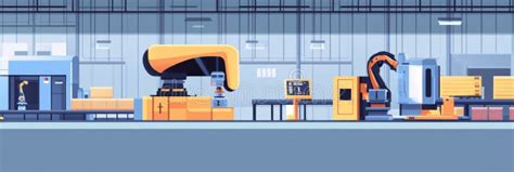 Automated Factory Showcasing Advanced Robotic Machines And Ai Controlling Production Processes