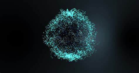 Image Of Glowing Green Mesh Of Connections Spinning Over Black Background Stock Illustration