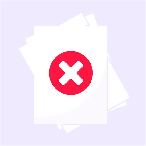 Reject Document Verification Concept With Paper Sheets And Red Cross Mark X NO On It