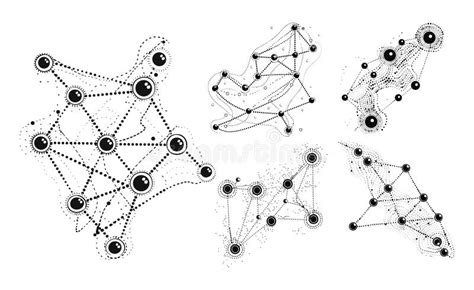 strategy plan ink sketch vector set points lines pin bars markers
