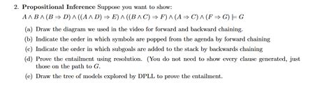 Propositional Inference Suppose You Want To Show Chegg Com