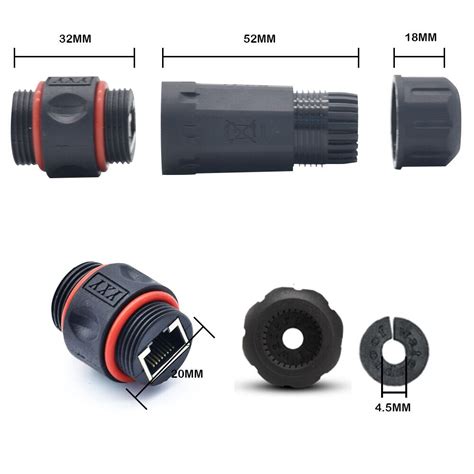 Waterproof Rj45 Ethernet Network Cable Connector W Vicedeal