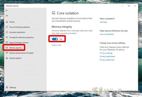 How To Disable Or Enable Core Isolation Memory Integrity
