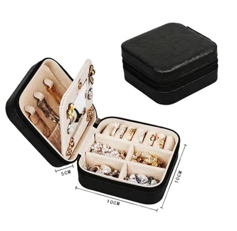 Органайзер скринька шкатулка скриня міні бокс футляр для прикрас 10х10х5 5 ЧОРНИЙ з дзеркалом