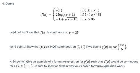 Solved 4 Define F X G X If 0