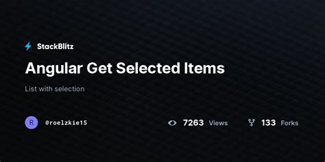 Angular Get Selected Items Stackblitz