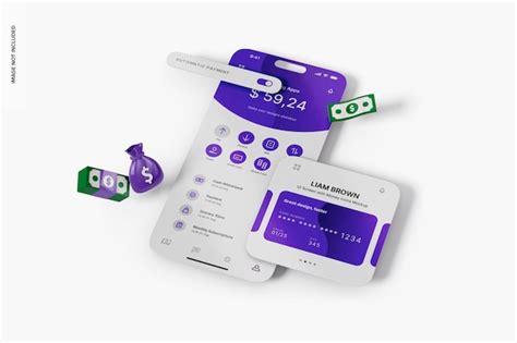 Premium Psd Ui Screen With Money Icons Mockup