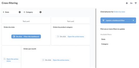 cross filtering using a chart to update a dashboard filter