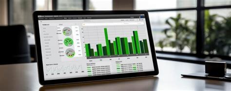 Premium Photo A Tablet Laptop Running A Business Analytics Dashboard
