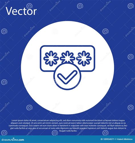 Blue Line Password Protection And Safety Access Icon Isolated On Blue