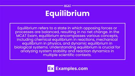 Equilibrium Notes And Practice Questions Mcat Examples