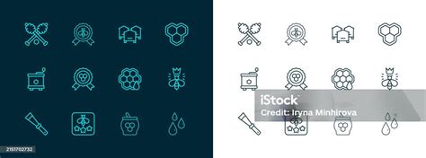 벌집 꿀벌의 종류 항아리 꿀과 국자 스틱 상 꿀벌을 위한 벌집 최고의 아이콘을 설정합니다 벡터 1위에 대한 스톡 벡터 아트 및 기타 이미지 Istock