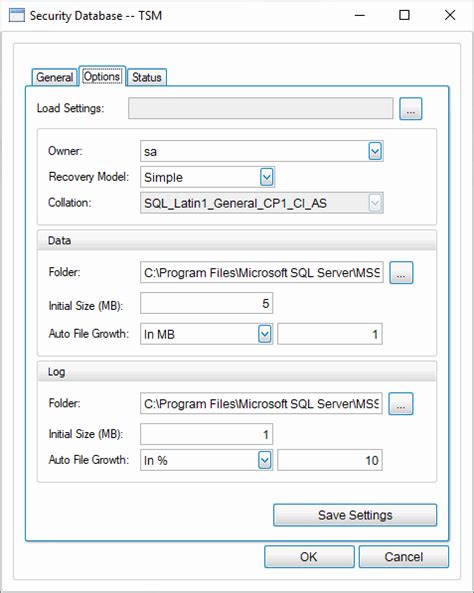 System And Security Database Setup
