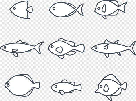 선형 물고기 아이콘 Png Pngwing