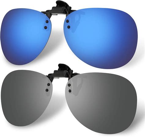 Hifot 2 Pack Clip On Sunglasses Polarized Lens For Prescription Glasses