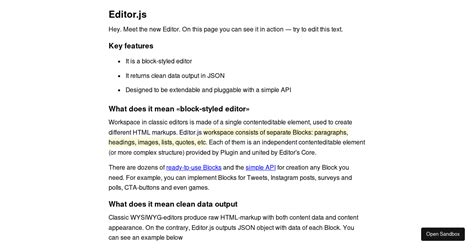 React Editor Js V Forked Codesandbox