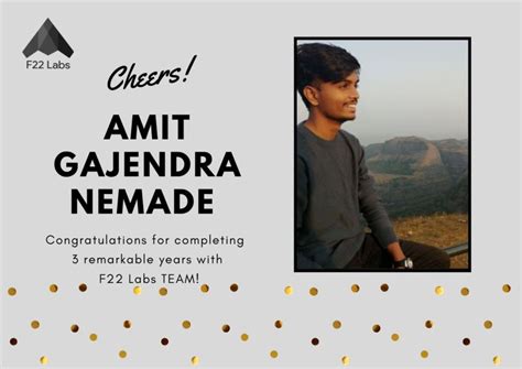 F22 Labs On Linkedin Congratulations Amit Nemade For Completing Three