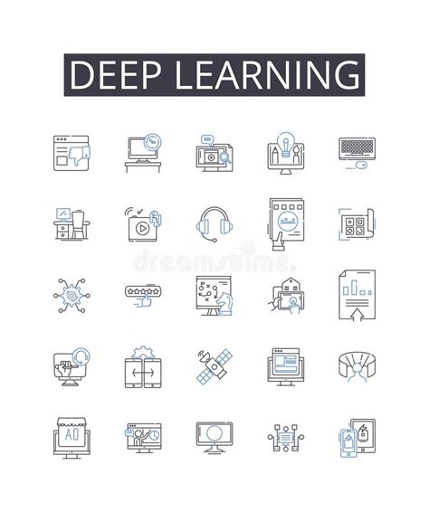 Deep Learning Line Icons Collection Artificial Intelligence Machine