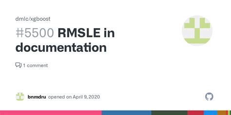 Rmsle In Documentation · Issue 5500 · Dmlcxgboost · Github
