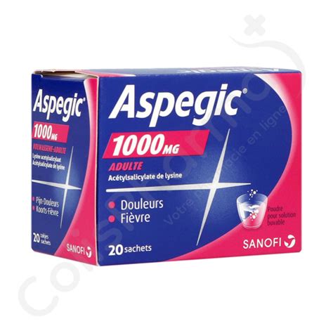 Aspégic 1000 Mg 20 Zackjes Colispharma
