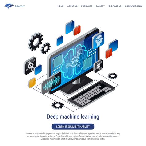 Premium Vector Deep Machine Learning 3d Isometric Vector Concept