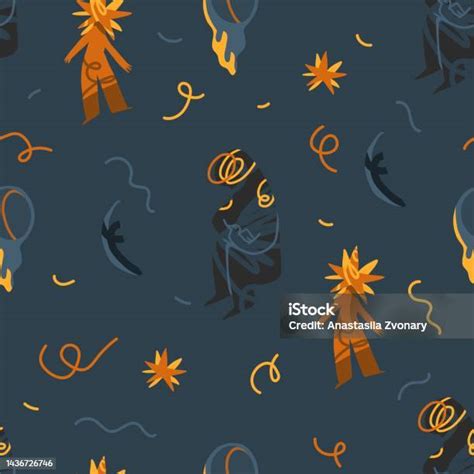 마법의 우주 일러스트 클립 아트 달 별 및 귀여운 외계인 캐릭터와 원활한 패턴 우주 추상적 배경 만화 스타일 손으로 그린 현대