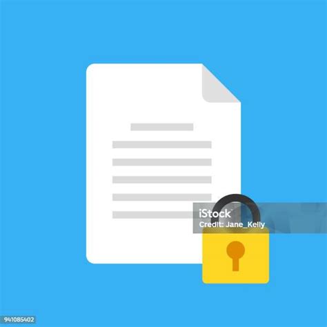 데이터 보호 데이터 보안입니다 잠금 아이콘으로 문서 파일 및 자물쇠입니다 평면 디자인입니다 벡터 아이콘 데이터에 대한 스톡 벡터 아트 및 기타 이미지 Istock