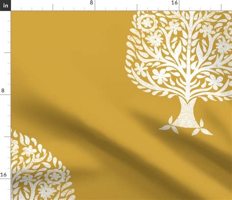 Jumbo Tree Block Print Wallpaper Fabric Spoonflower