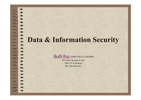 Pdf Data And Information Security · Data • Definition The Quantities Characters