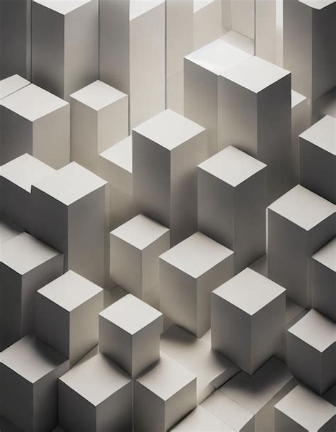 Premium Photo Random Shifted White Cube Boxes Block Background