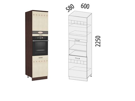 Кухонный пенал для духовки и микроволновки 35 фото