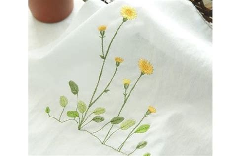 원단1번지 [야생화자수컷트지]들국화 화이트 B23 ] 꽃 자수 도안 자수