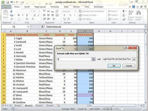 how to perform conditional format in ms excel 2010