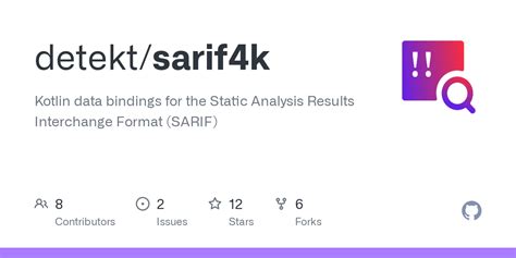 GitHub Detekt Sarif K Kotlin Data Bindings For The Static Analysis Results Interchange Format